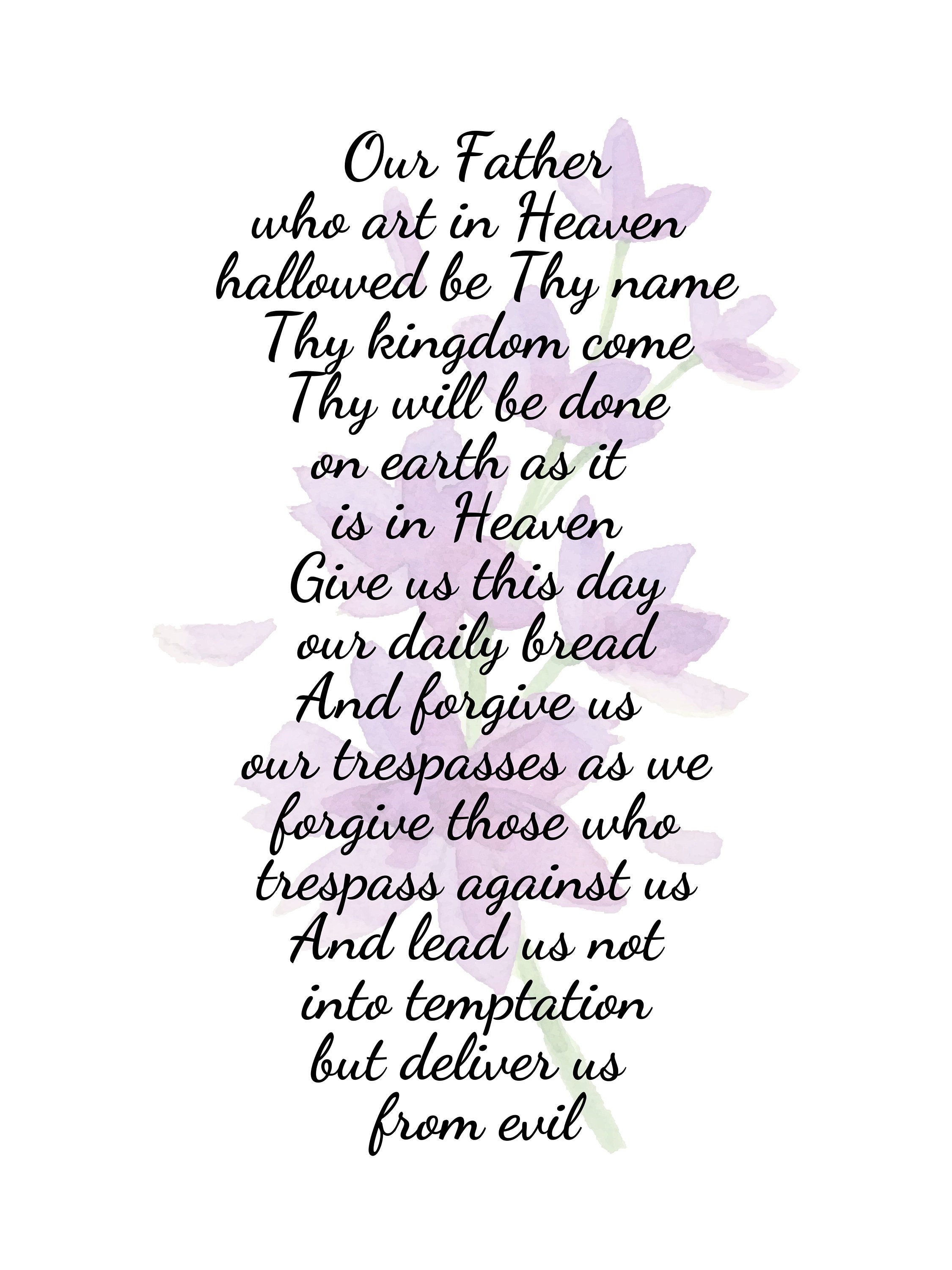 Our Father Printable PDF - 3 Different Versions - Etsy