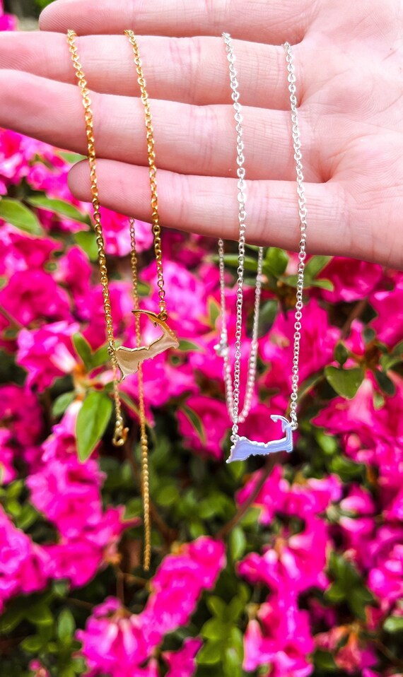 Cape Cod NECKLACE 24 Carat Gold and Rhodium Platted - Etsy