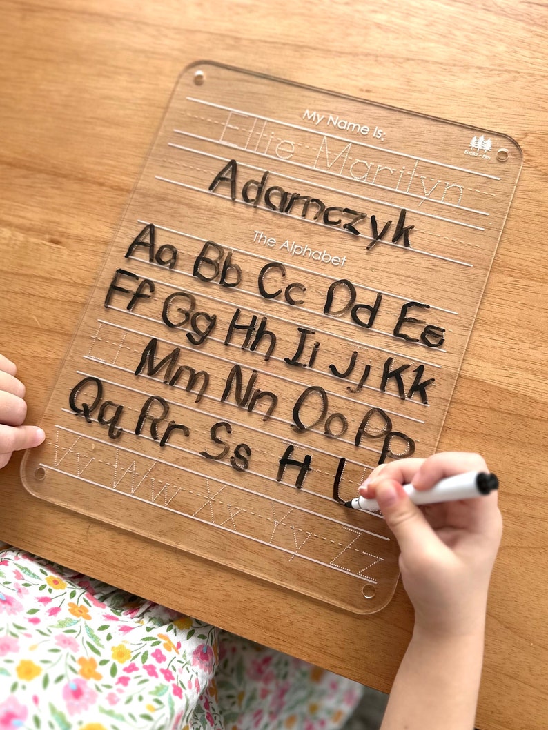 Personalized Tracing Board - Letters Numbers Shapes - Etsy