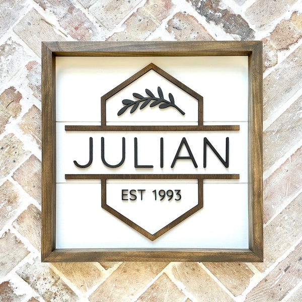 Framed Shiplap Name Sign - Etsy