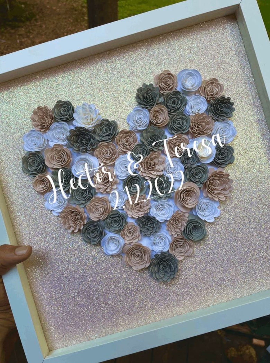 Wedding Shadow Box Flower Shadow Box Anniversary Gift - Etsy