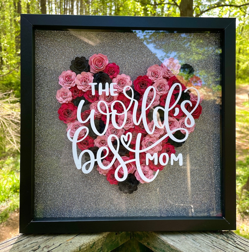 Mothers Day Shadow Box, Flower Shadow Box, Heart Shape Shadow Box ...