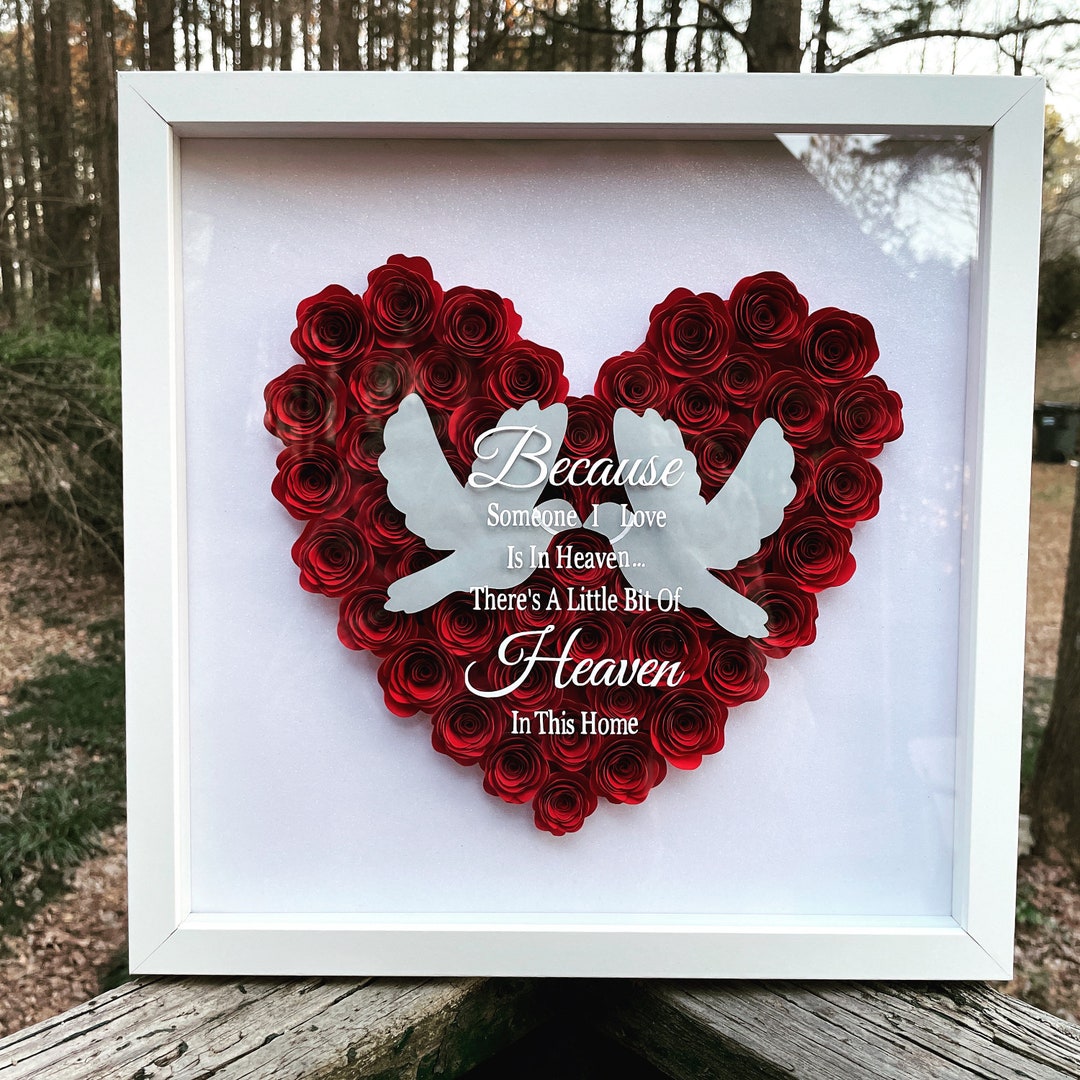 Memorial Shadow Box, in Loving Memory Gift, Flower Shadow Box, 12x12 ...