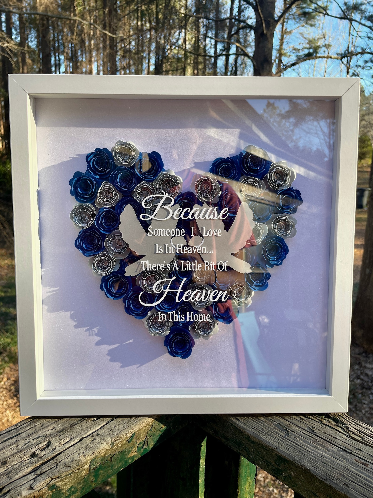 Memorial Shadow Box, in Loving Memory Gift, Flower Shadow Box, 12x12 ...