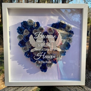 Memorial Shadow Box, in Loving Memory Gift, Flower Shadow Box, 12x12 ...