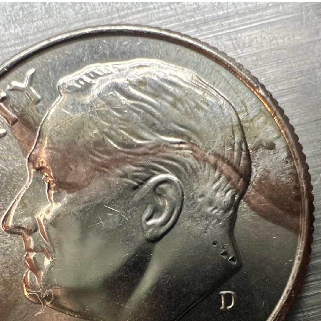 Roosevelt Dime With Odd Colored Stripe and off Centered - Etsy
