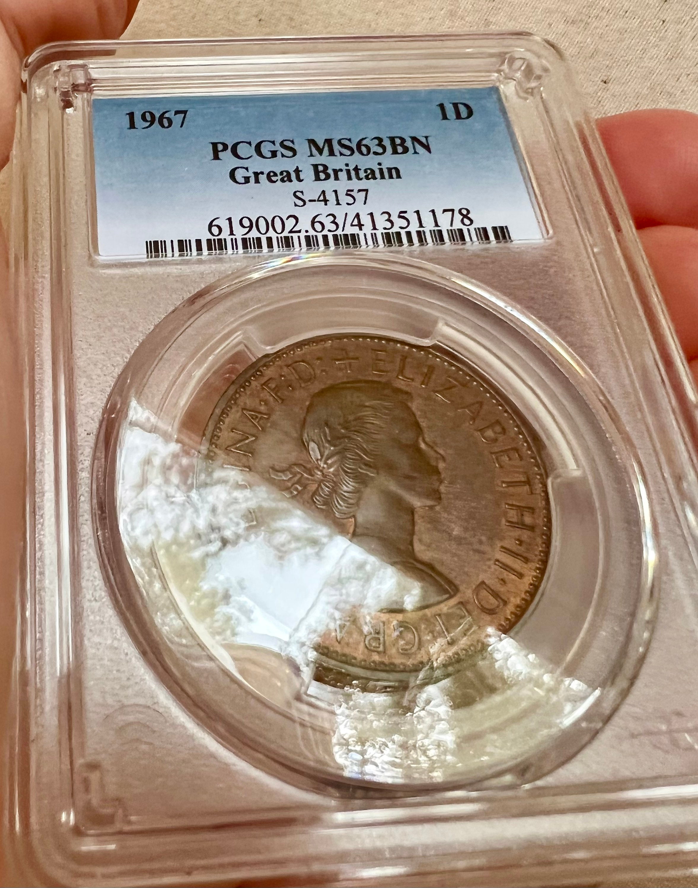 1967 Elizabeth II One Penny Great Britain PCGS Certified Beautiful - Etsy