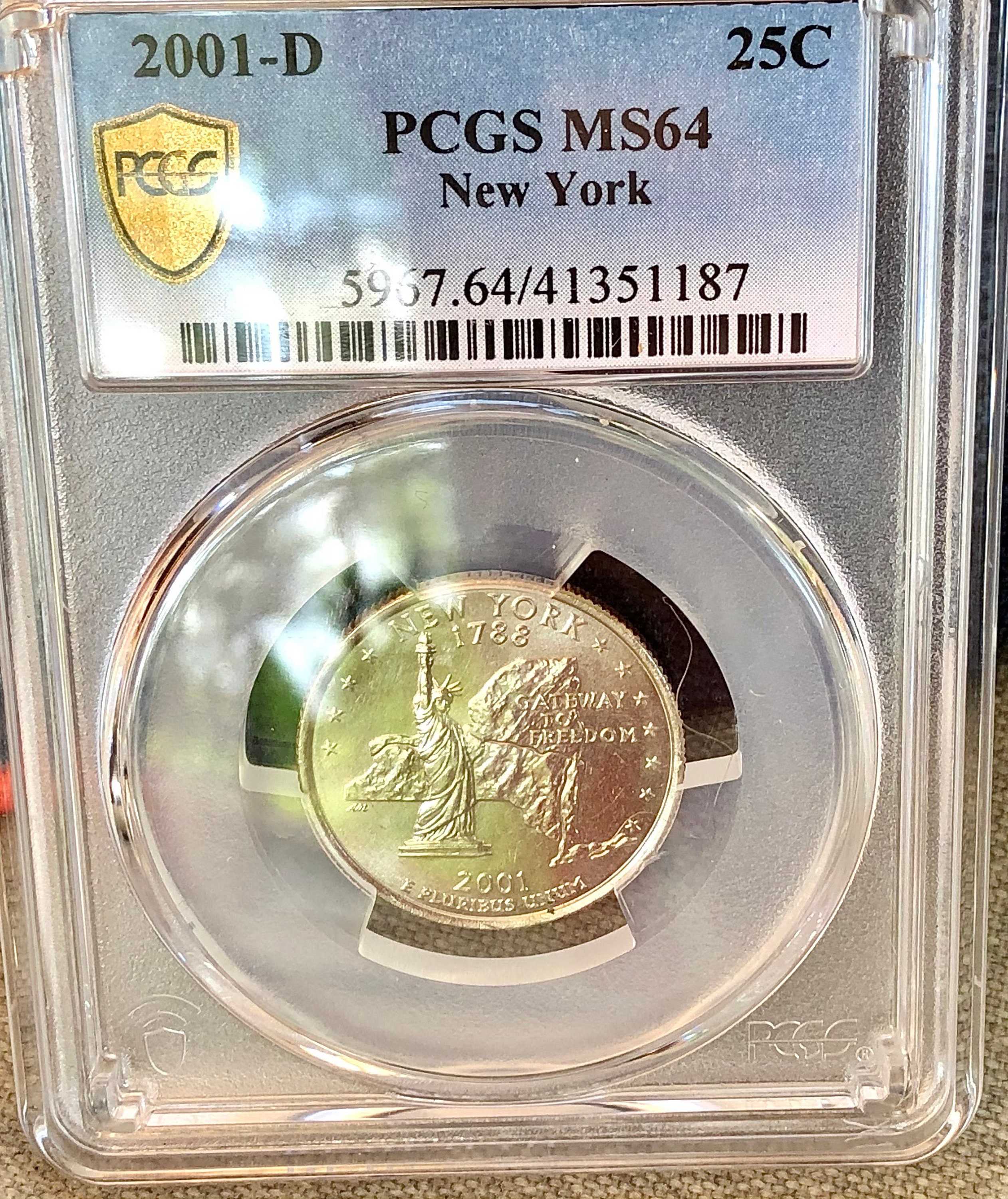 2001 D New York State Quarter Gorgeous Peachy Tones PCGS - Etsy