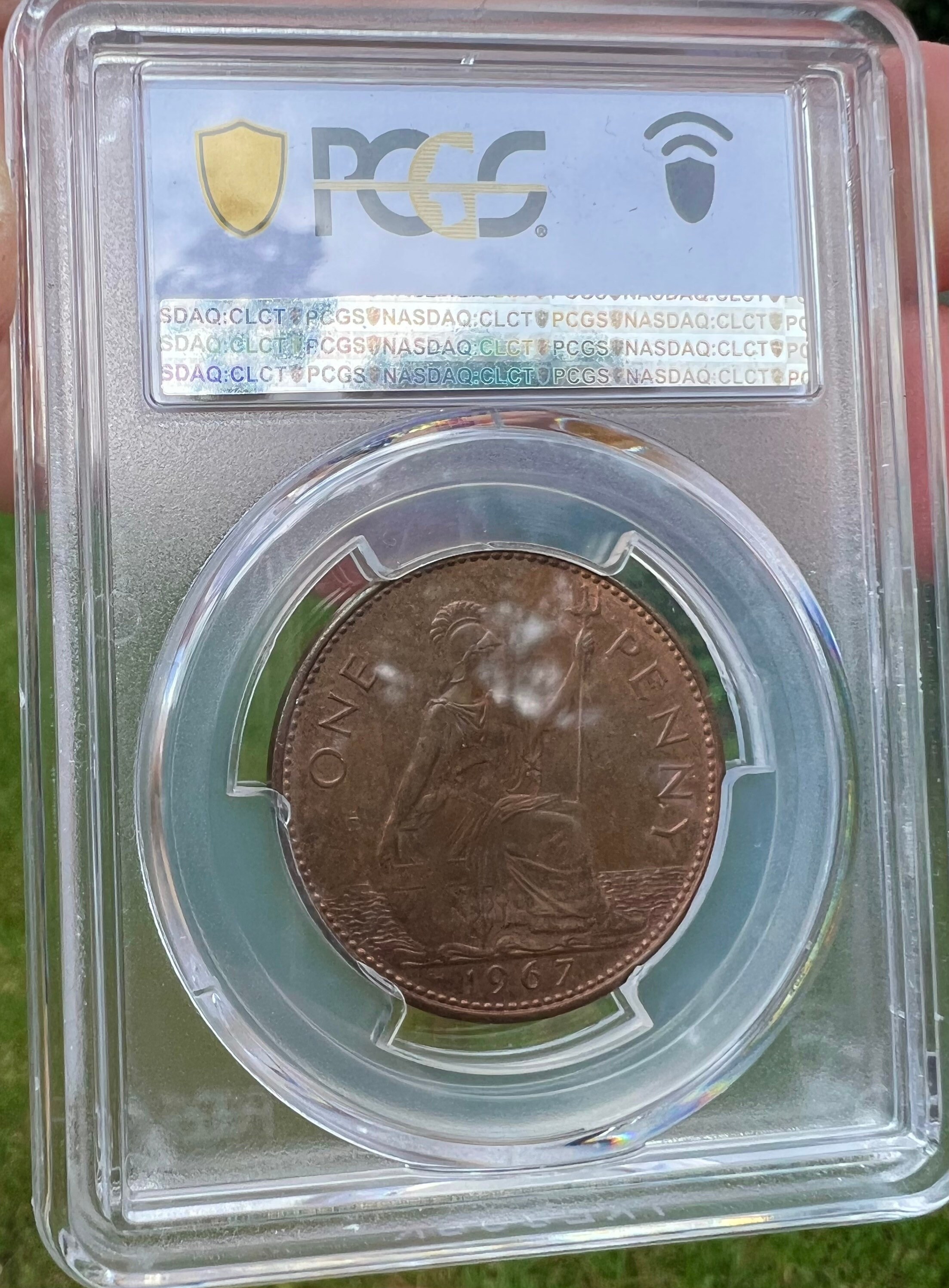 1967 Elizabeth II One Penny Great Britain- PCGS Certified- Beautiful ...
