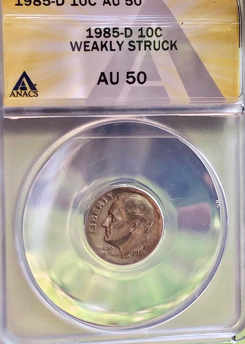 1985 D Die Adjustment “weak Strike” Roosevelt Dime Error - ANACS ...