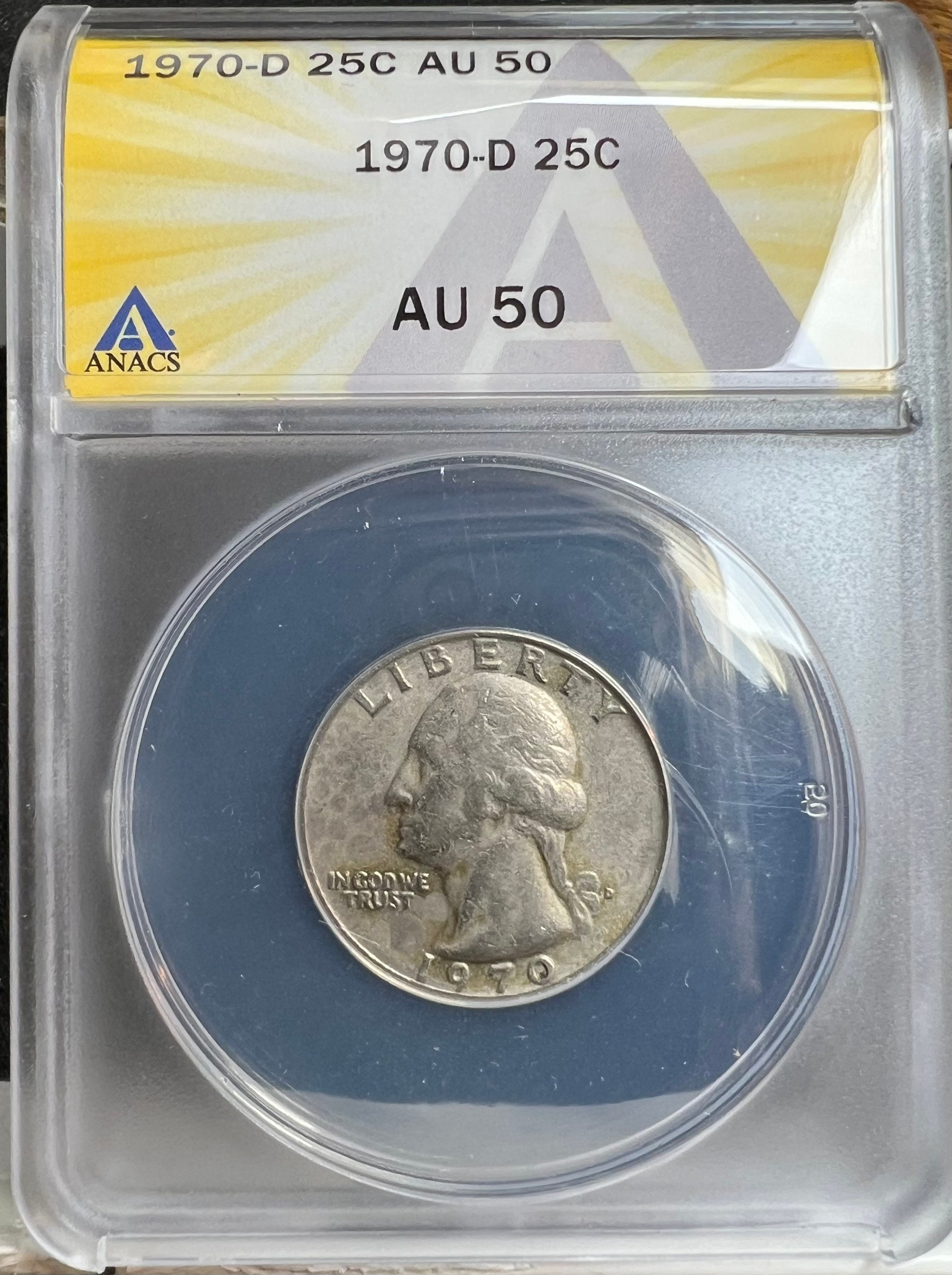 1970 D Washington Quarter With Odd Circles in Toning! ANACS Certified ...