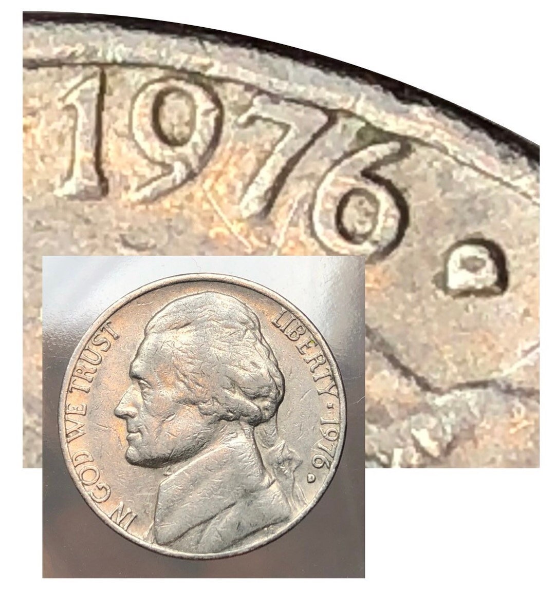 1976 D Nickel With Fat Raised Mintmark - Etsy