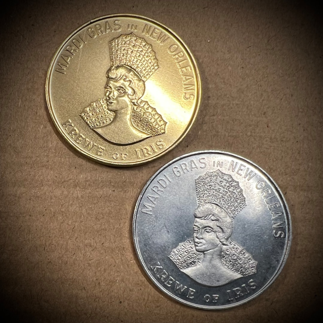 1968 Krewe of Iris Gold and Silver Doubloons New Orleans Mardi Gras - Etsy