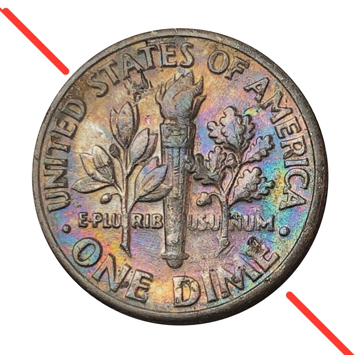 Off Centered Rainbow Colored Dime 1987 D Rim / Collar Error - Etsy