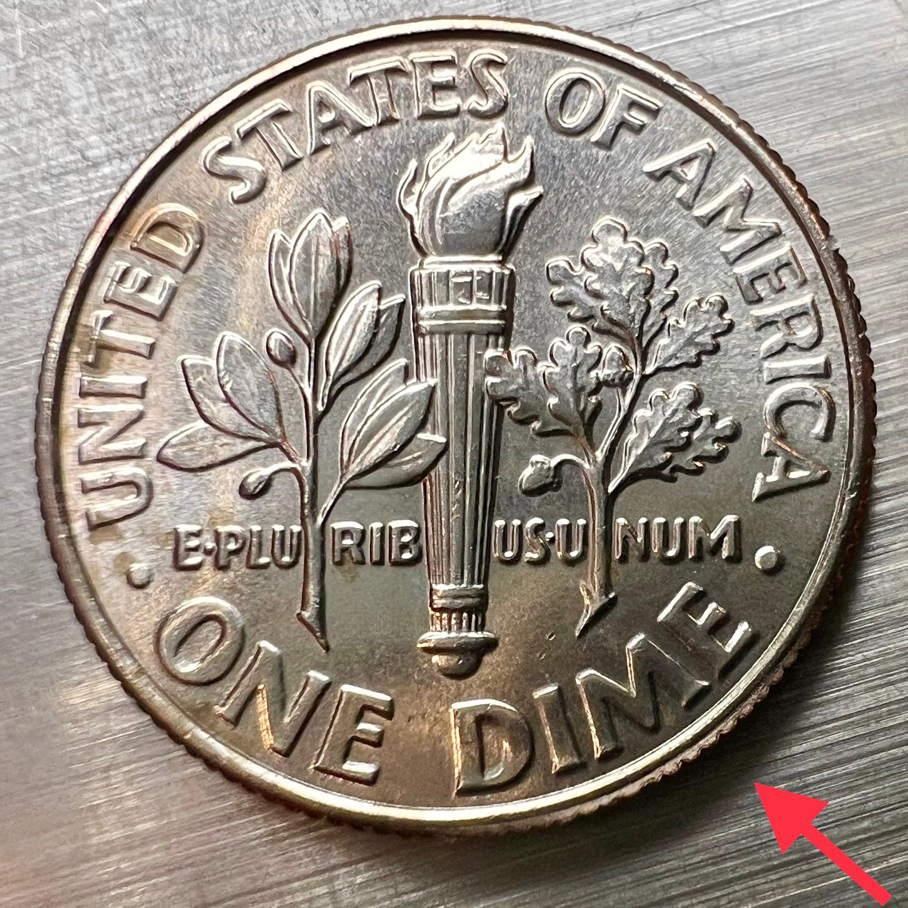 Roosevelt Dime With Odd Colored Stripe and off Centered - Etsy
