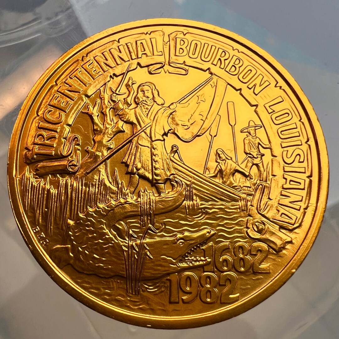 1982 Rex Mardi Gras Doubloon “tricentennial Bourbon Louisiana” New ...