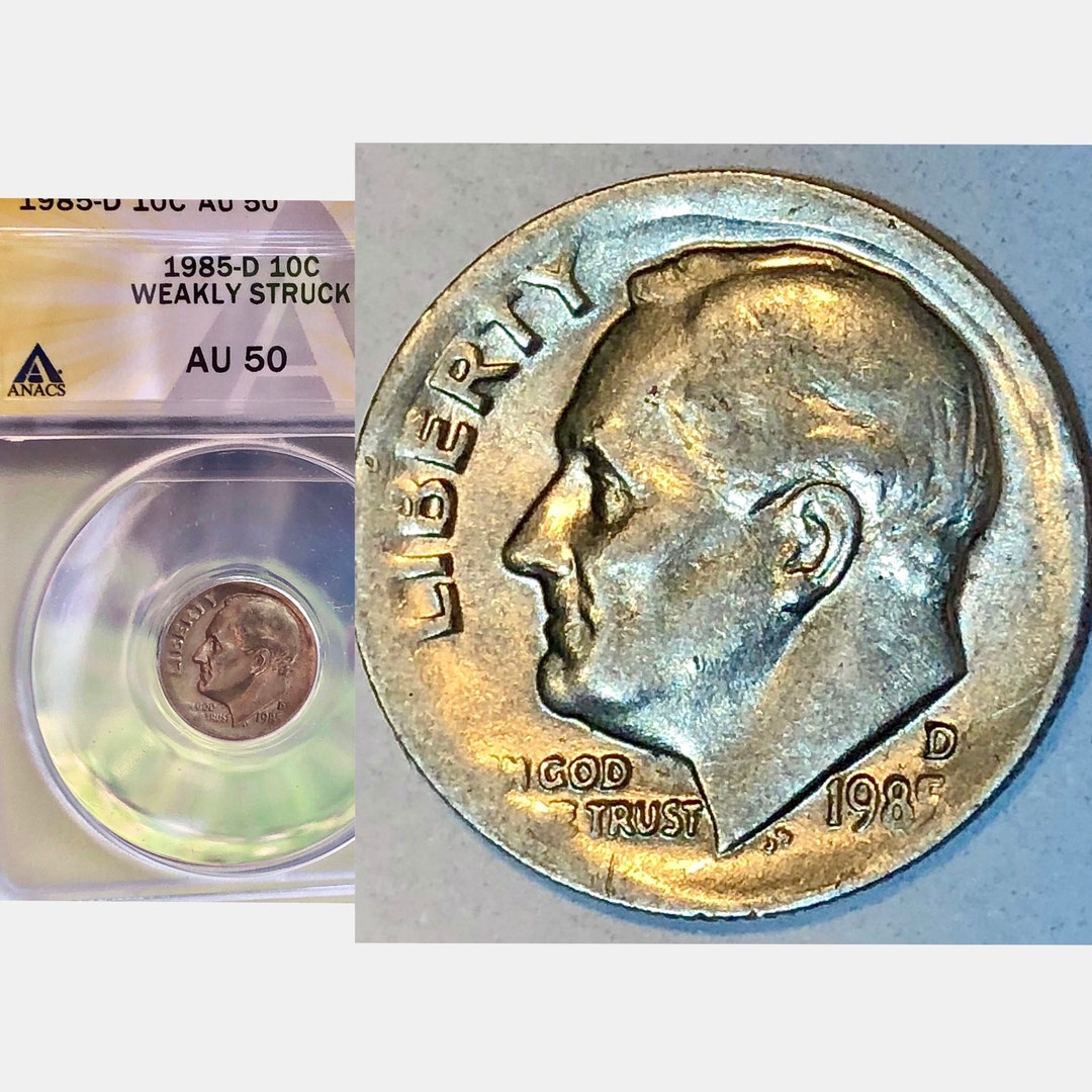 1985 D Die Adjustment “weak Strike” Roosevelt Dime Error - ANACS ...