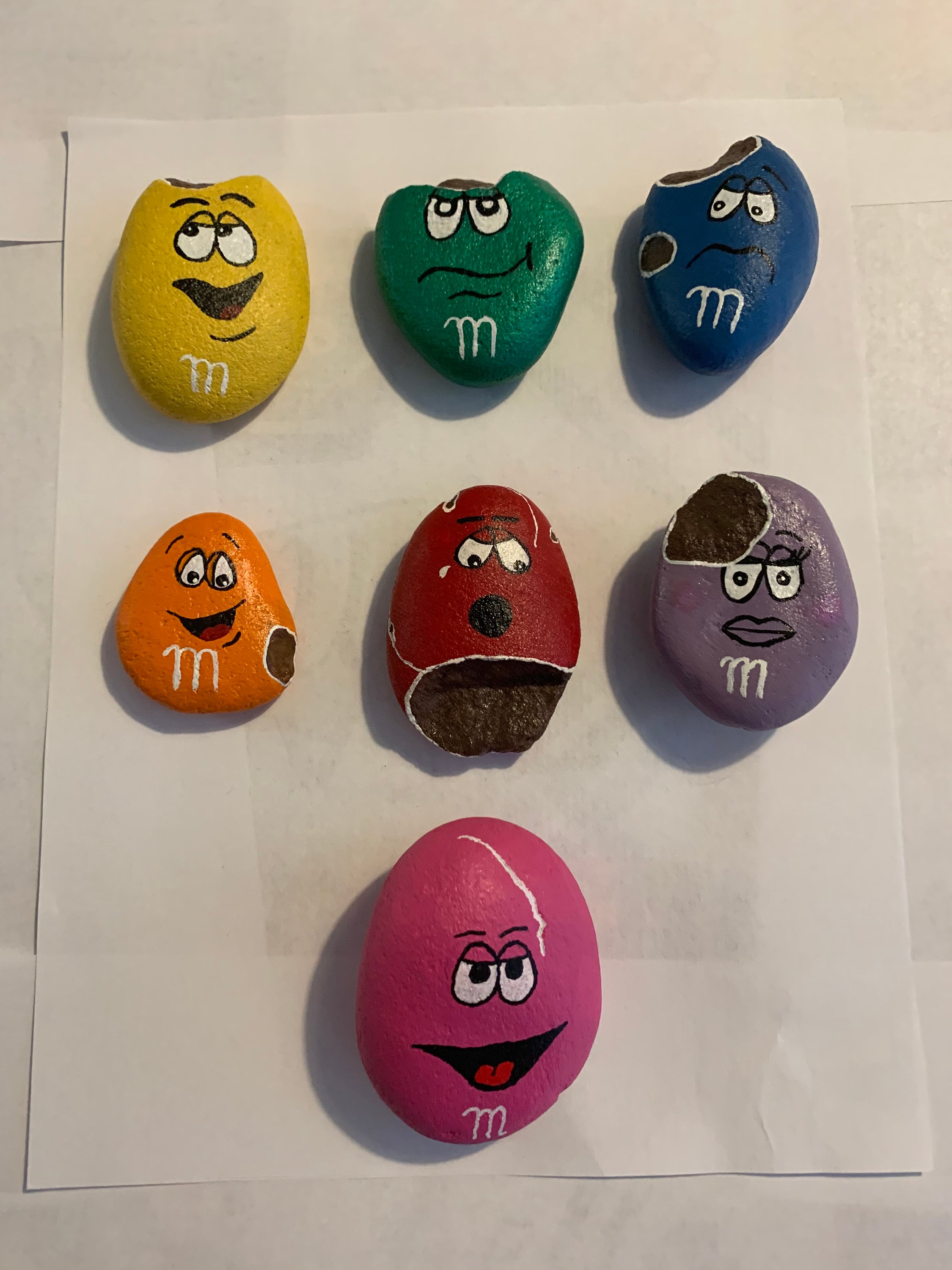 Handmade M&M Painted Rocks - Etsy