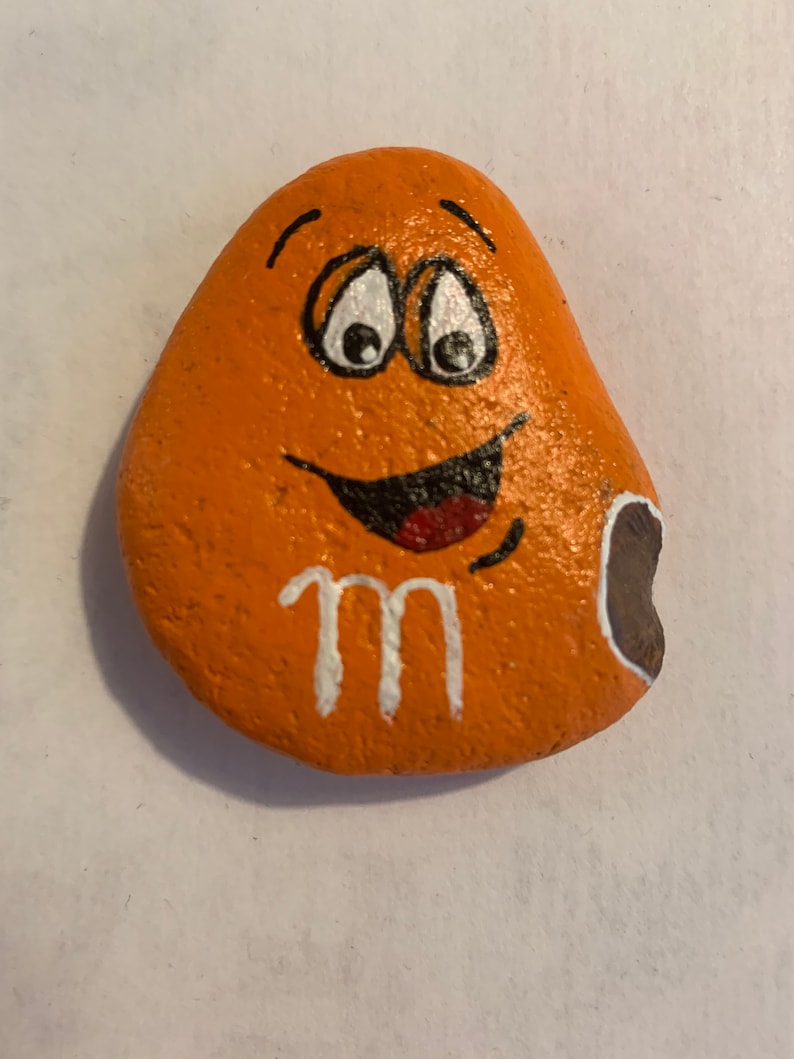 Handmade M&M Painted Rocks - Etsy