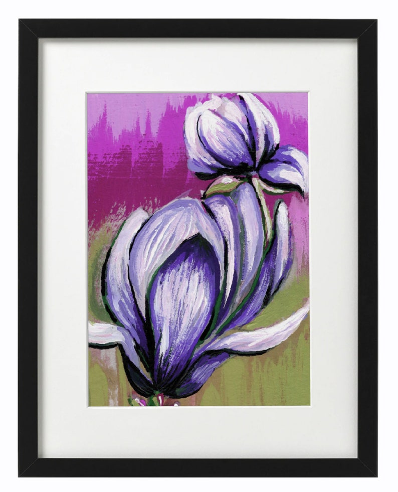 Magnolia Bloom Print From Original Gouache Painting by Wanda - Etsy