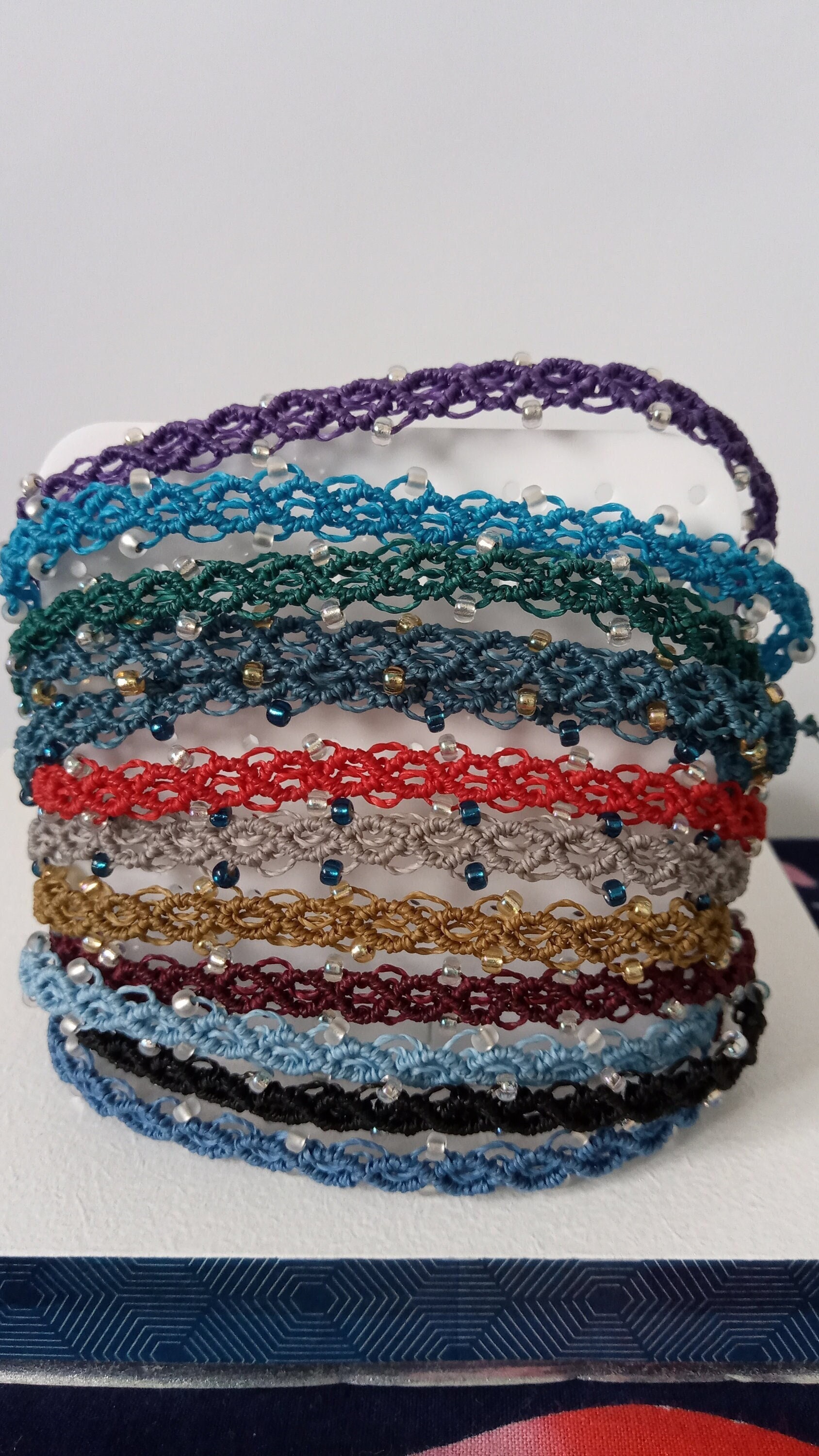 Macrame Anklet, Adjustable Beaded Waxed Cord Anklet, Waterproof Braided Anklet, Friendship Ankle ...