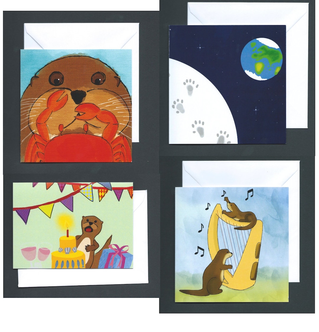 4 Otter Cards That Help Otters - Etsy
