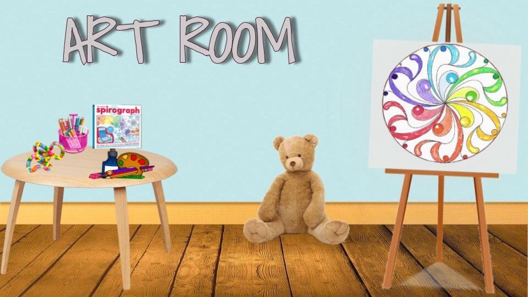 Virtual Play Therapy Art Room Slide - Etsy