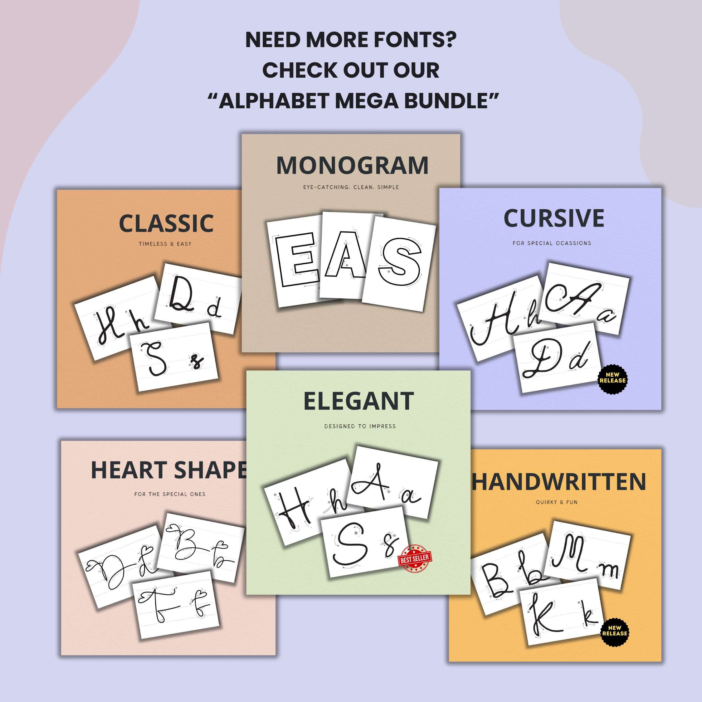 Cursive Font Alphabet Template/wire Art Template Letter Wire Template ...