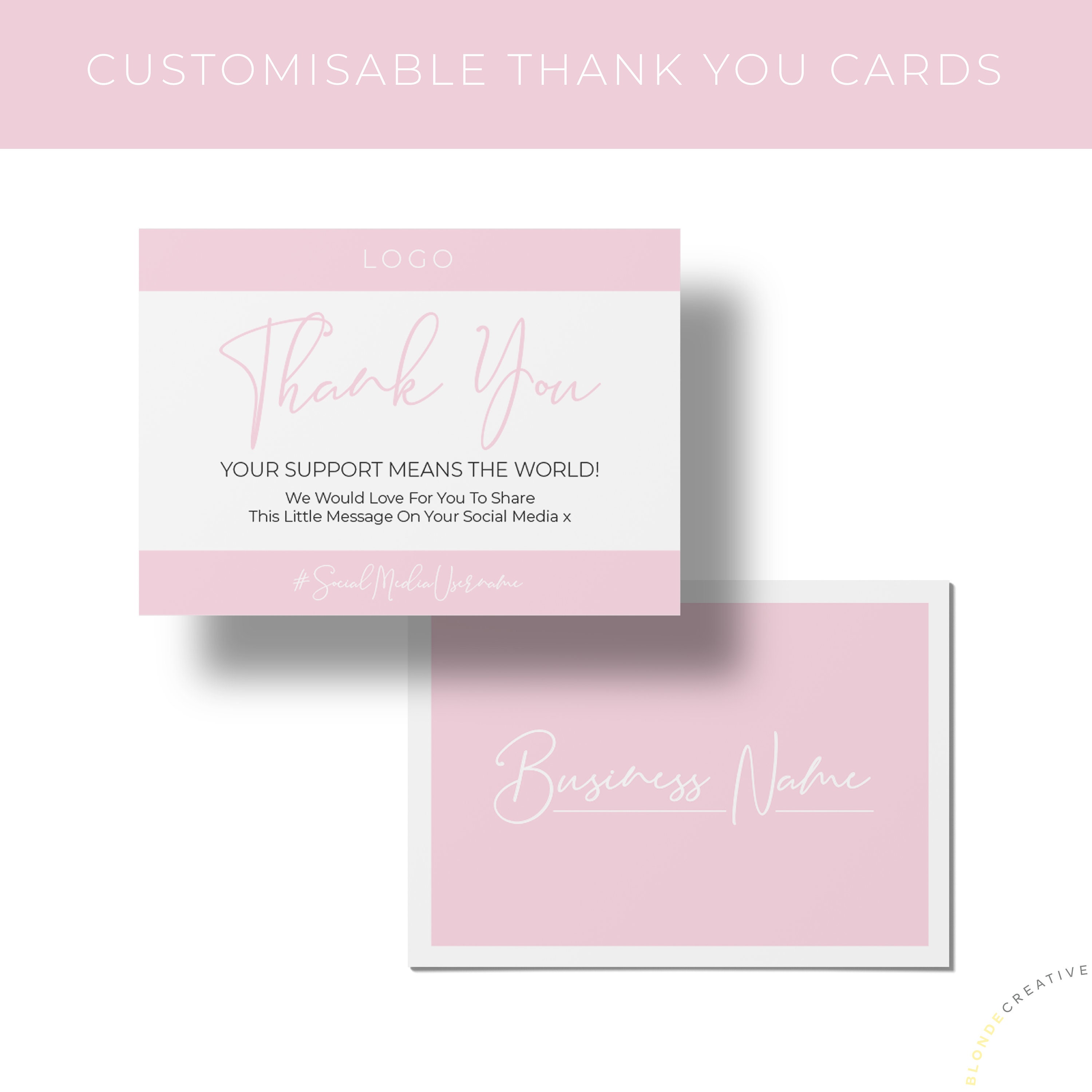 Thank You Cards | Packaging Insert | Custom Cards | Printable ...