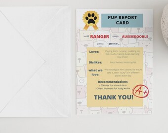 Dog Report Card - Etsy