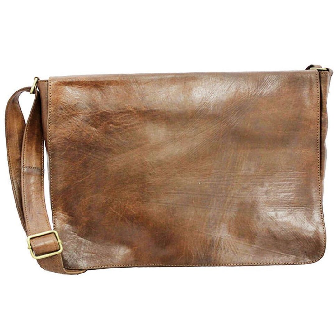 Postman Leather Messenger Light Brown - Etsy