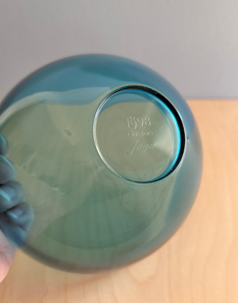 Orrefors Fuga Blue Glass Bowl Designed by Sven Palmqvist in Sweden - Etsy