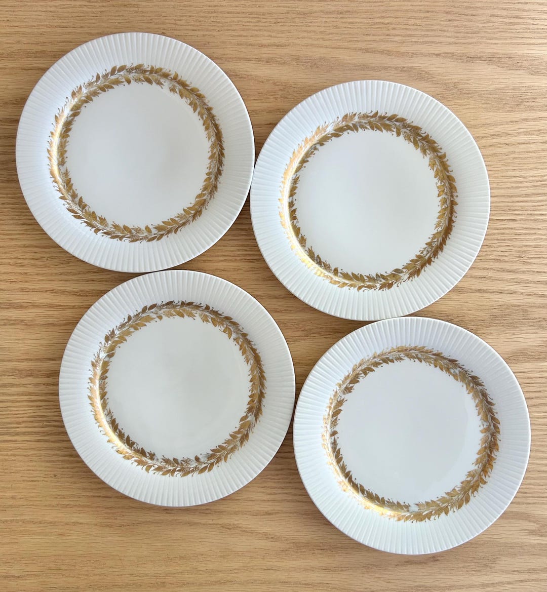 Rosenthal Golden Leaves Pattern Vintage Salad Plates Set of 4 - Etsy