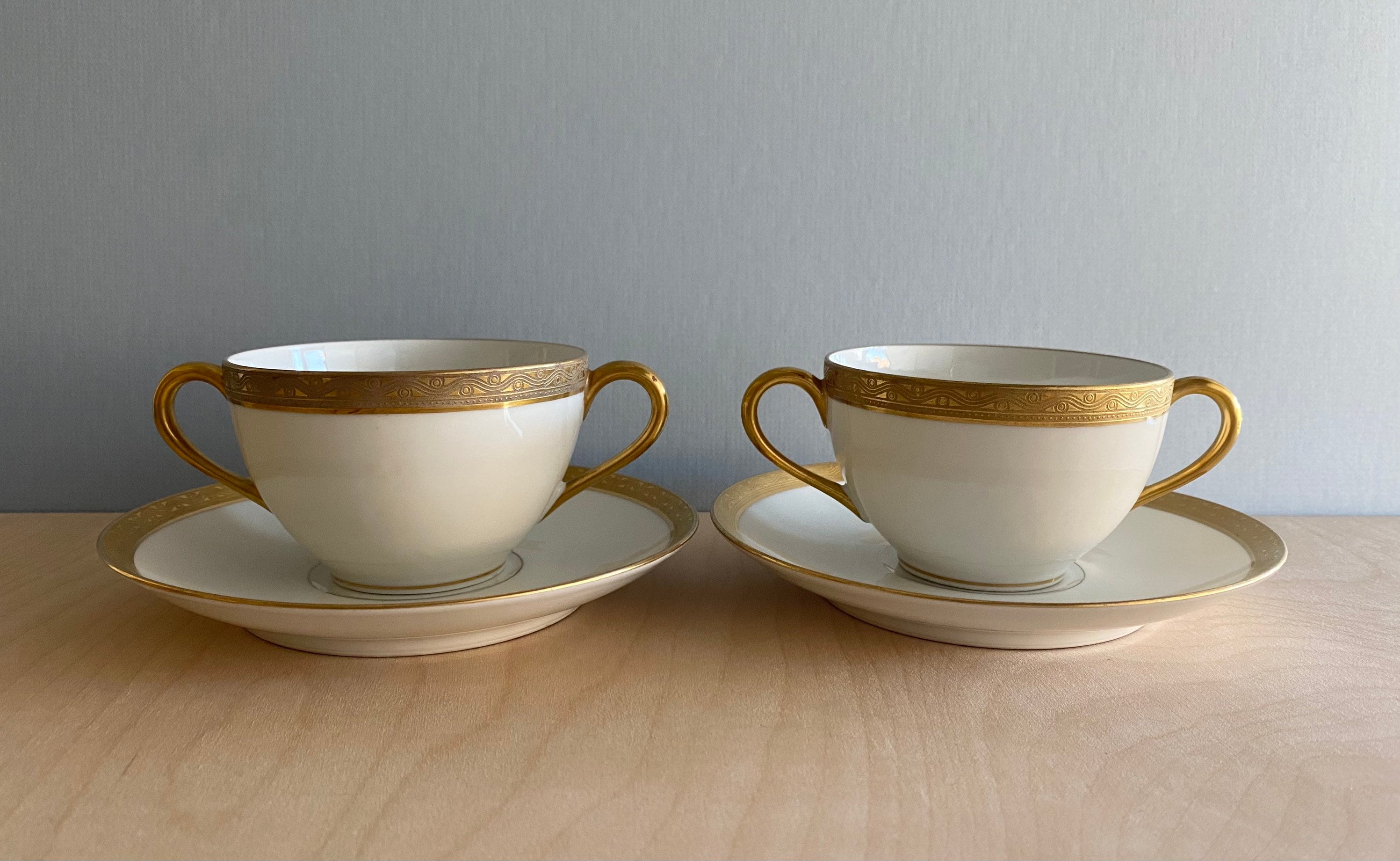 Limoges T&V Early 1900s Bullion Cup and Saucer Made in France Set of 2 ...