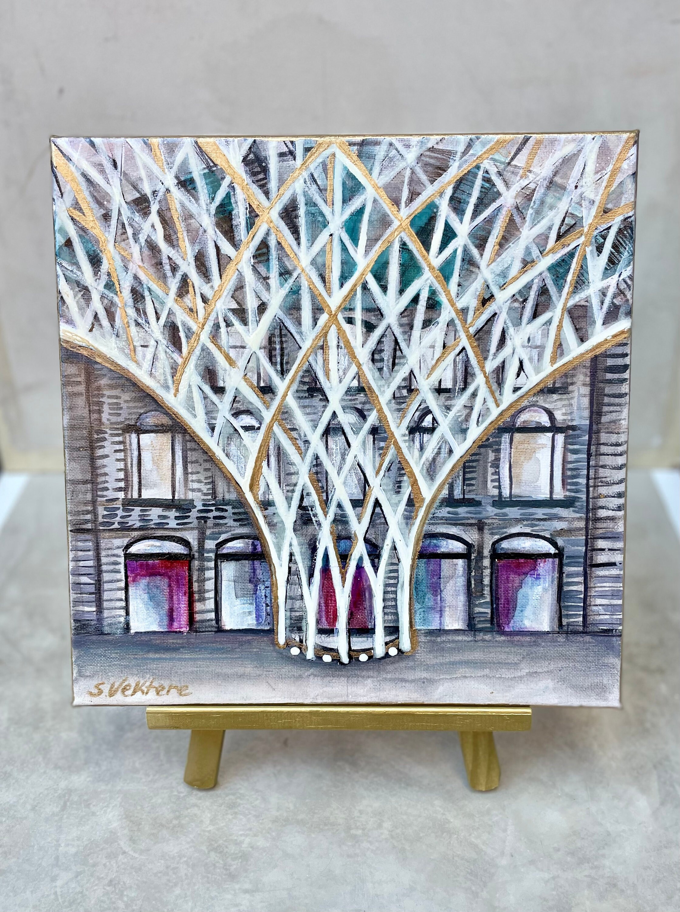 Kings Cross Painting,train Station on Canvas Board,black and White ...