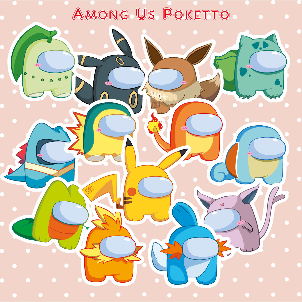 Among Us Pokemon Stickers. Pegatinas de Among Us Pokemon | Etsy