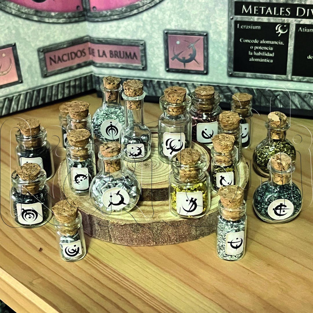 Conjunto de metales alománticos en mini botellitas - Etsy España