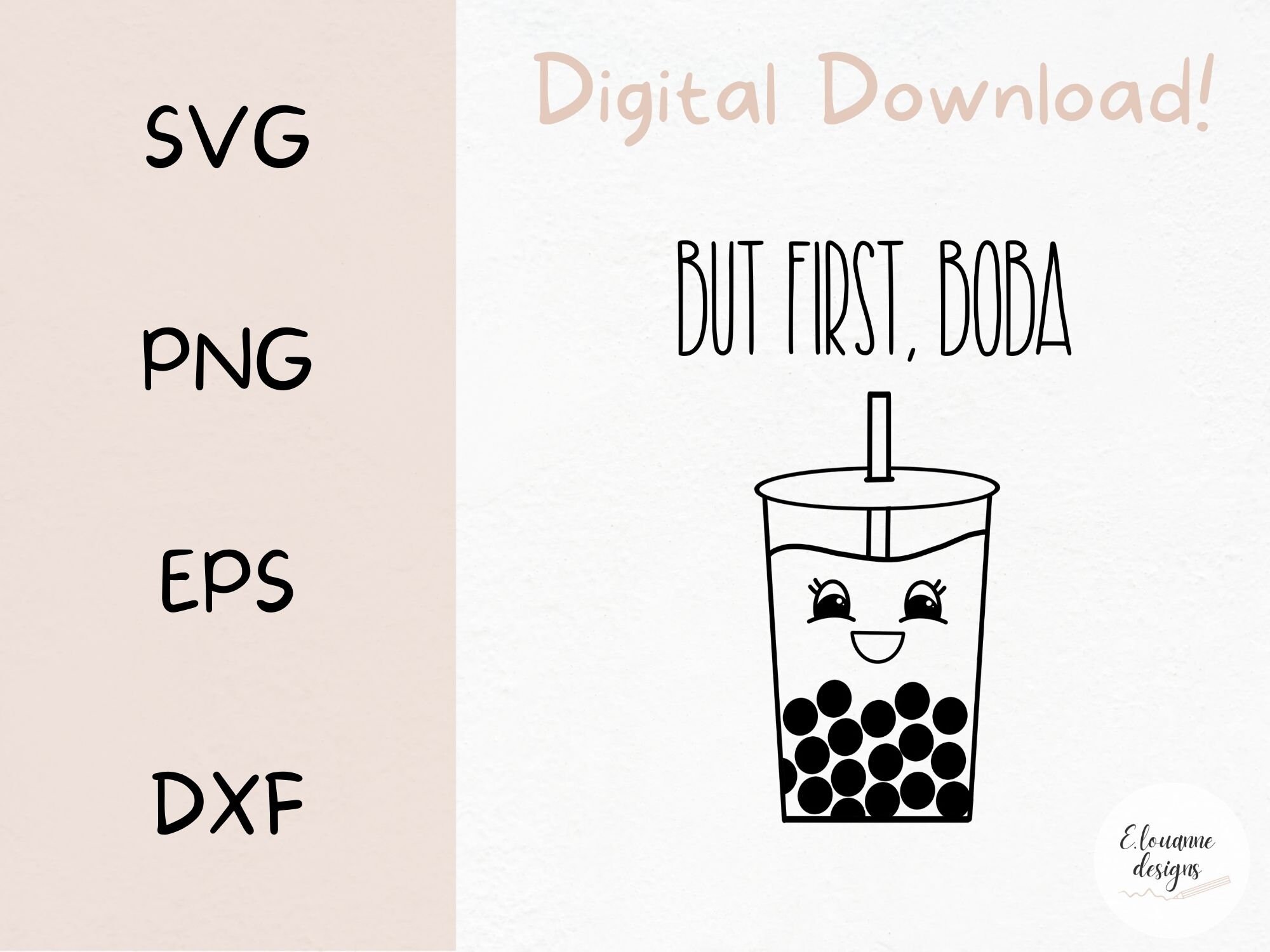 But First, Boba SVG | Digital Files | Boba SVG | Bubble Tea SVG - Etsy