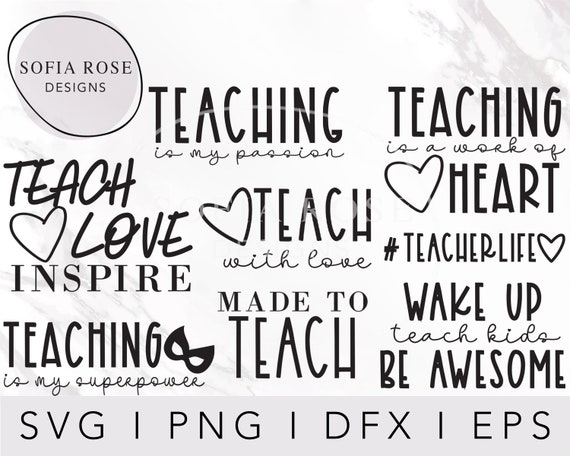 Teacher Bundle SVG Teaching SVG Teachers Gift Best Teacher | Etsy