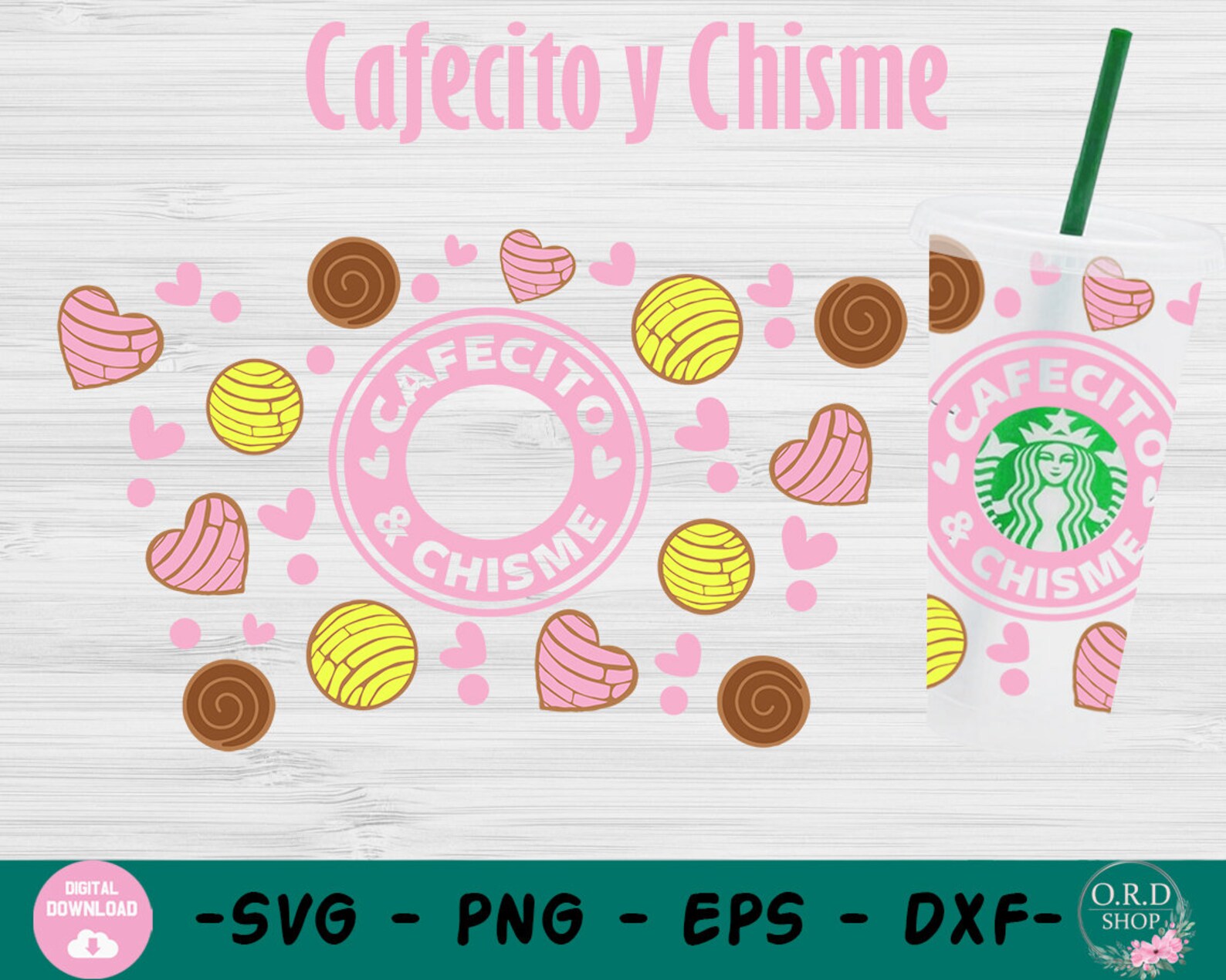 Cafecito Y Chisme Starbucks Wrap Svg File For Cricut Venti Etsy