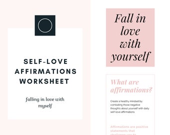 Self-love and Self-acceptance Worksheet PDF FILLABLE - Etsy