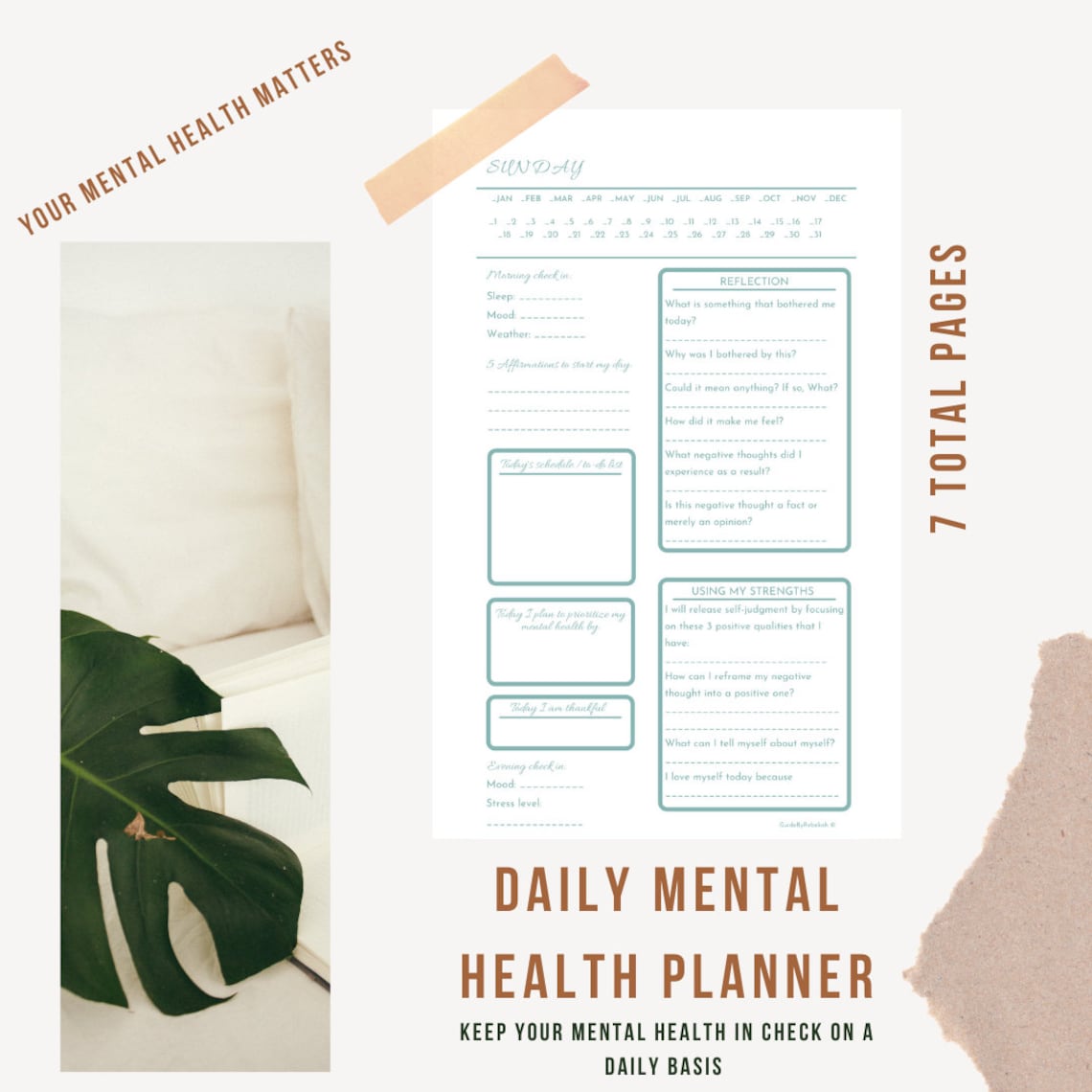 Daily Mental Health Planner (PDF FILLABLE) - Etsy