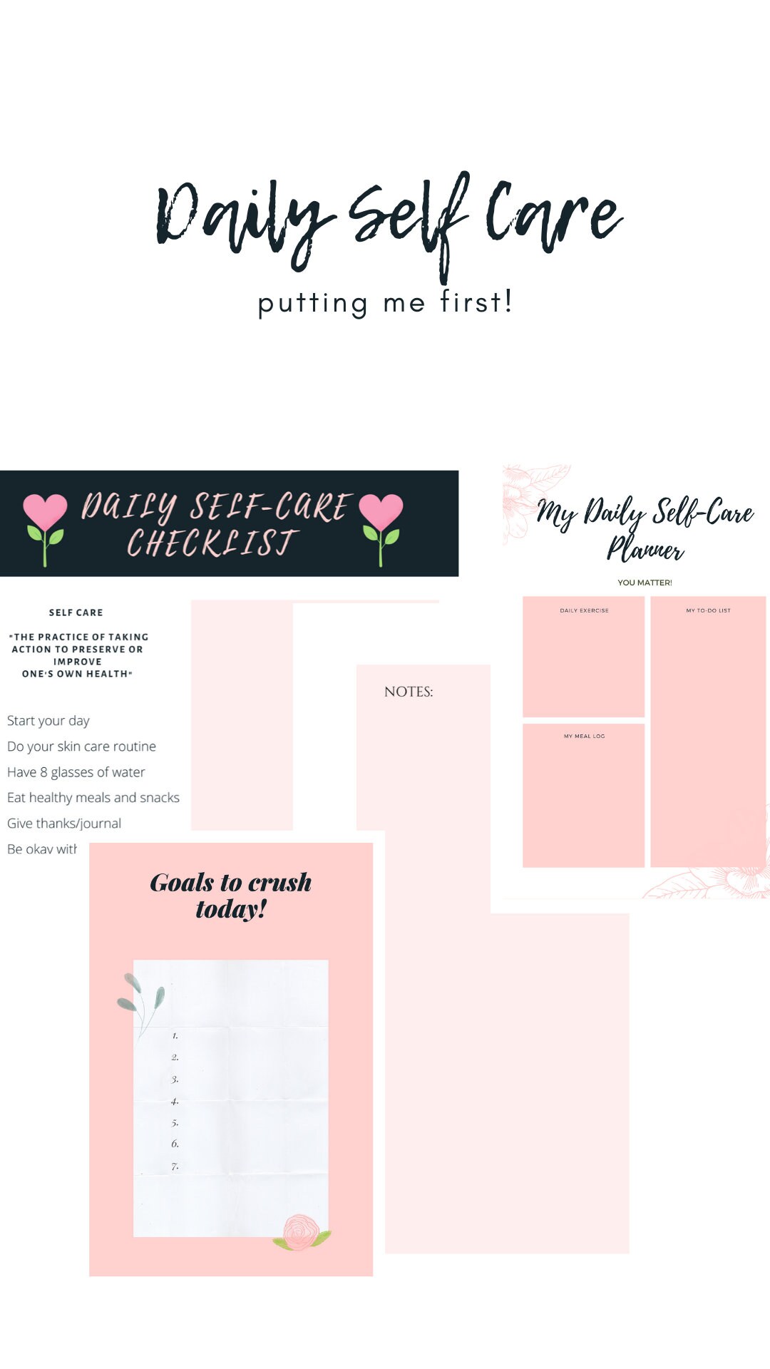 Daily Self-care Worksheet (PDF FILLABLE) - Etsy