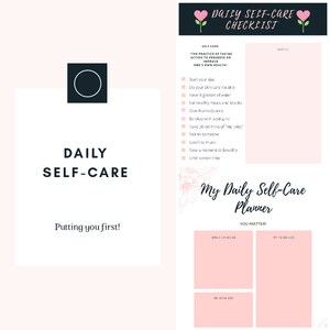 Daily Self-care Worksheet PDF FILLABLE - Etsy