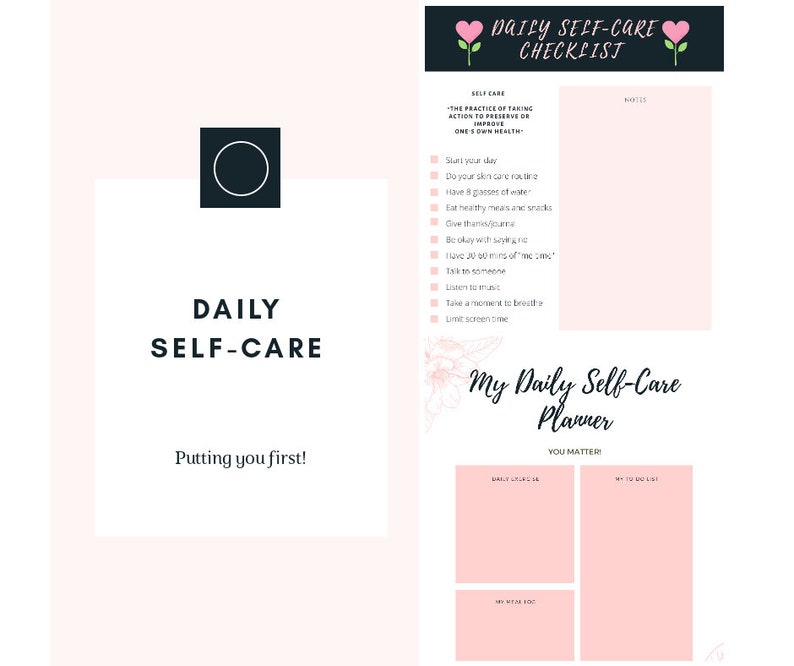 Daily Self-care Worksheet (PDF FILLABLE) - Etsy