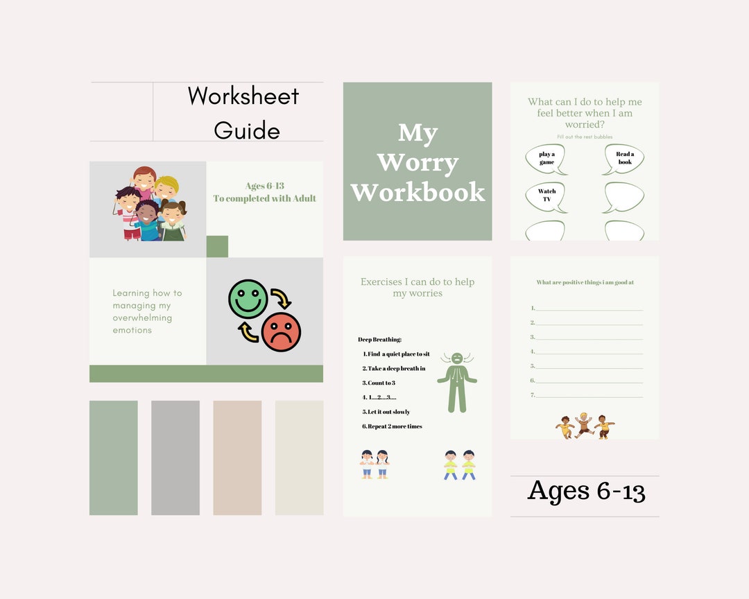 My Worry Workbook Guide (for Children) PDF FILLABLE - Etsy