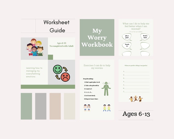 My Worry Workbook Guide for Children PDF FILLABLE | Etsy