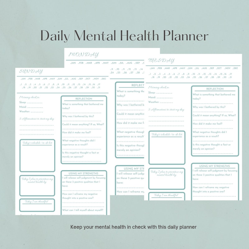 Mental Health Planner - Etsy