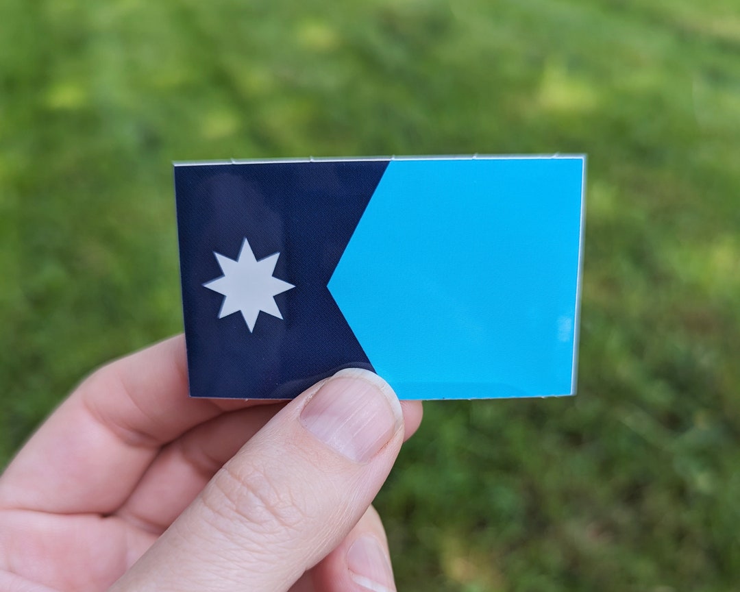 Minnesota Flag Sticker - New Blue Flag With White Star of the North - Etsy