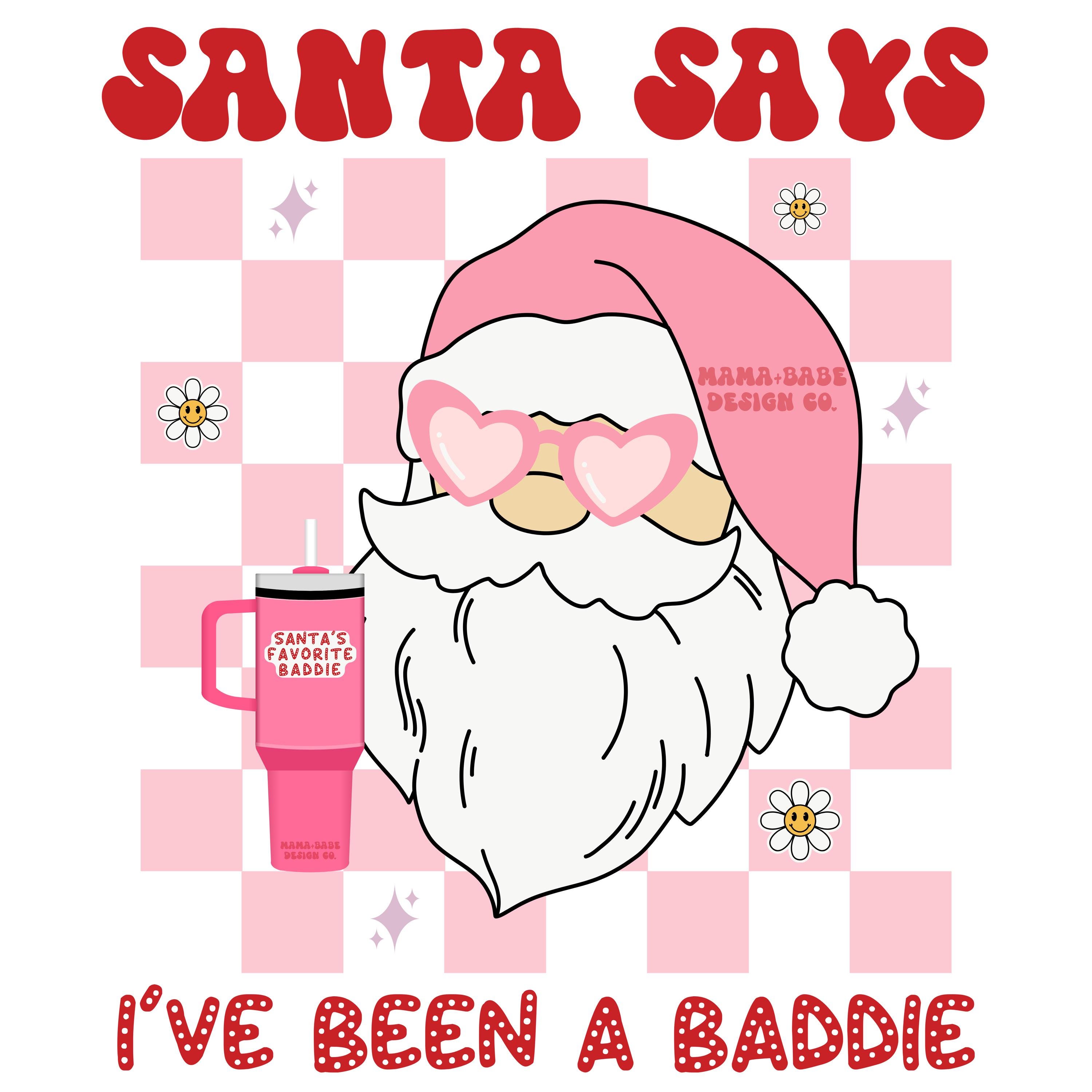PNG SVG Santa Says I've Been A Baddie // Retro Groovy Santa Christmas ...